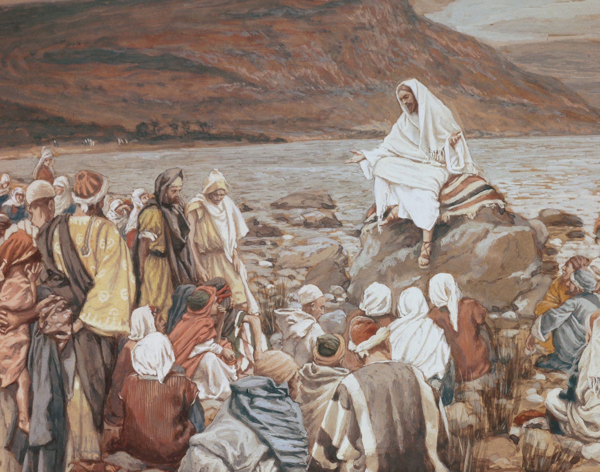 Jesus Teaching the People in Galilee by the Seashore
