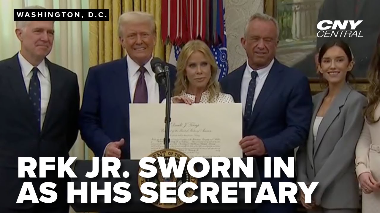 Screenshot. President Trump swears in Robert F. Kennedy Jr. as U.S ...
